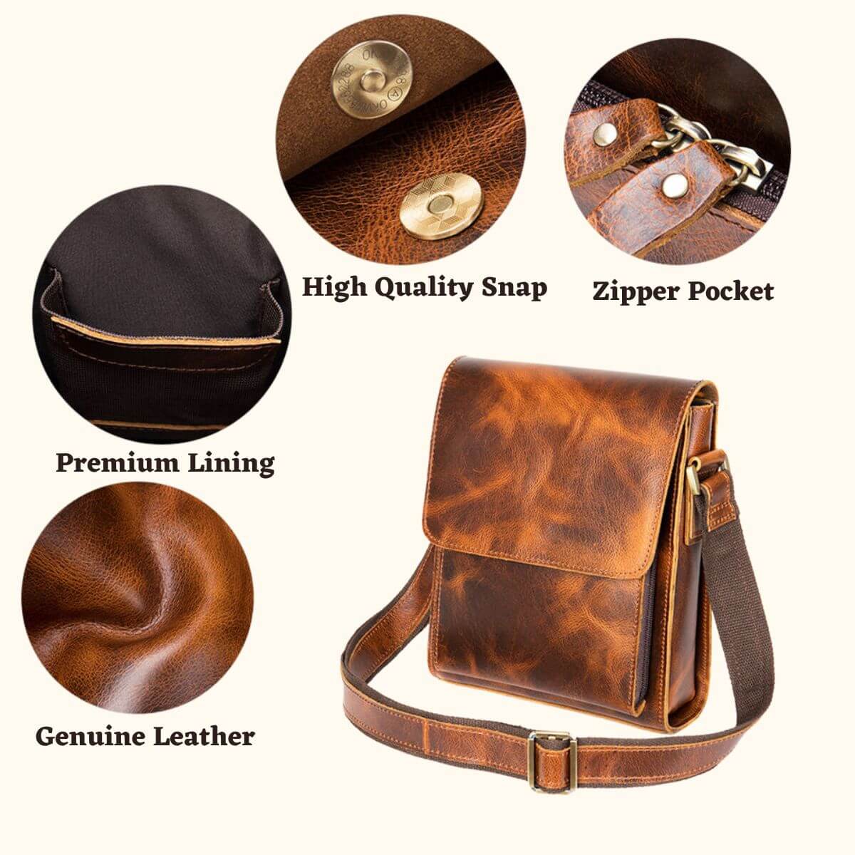 The Rustic Rambler - Brown Leather Messenger Bag – Western Leather Goods