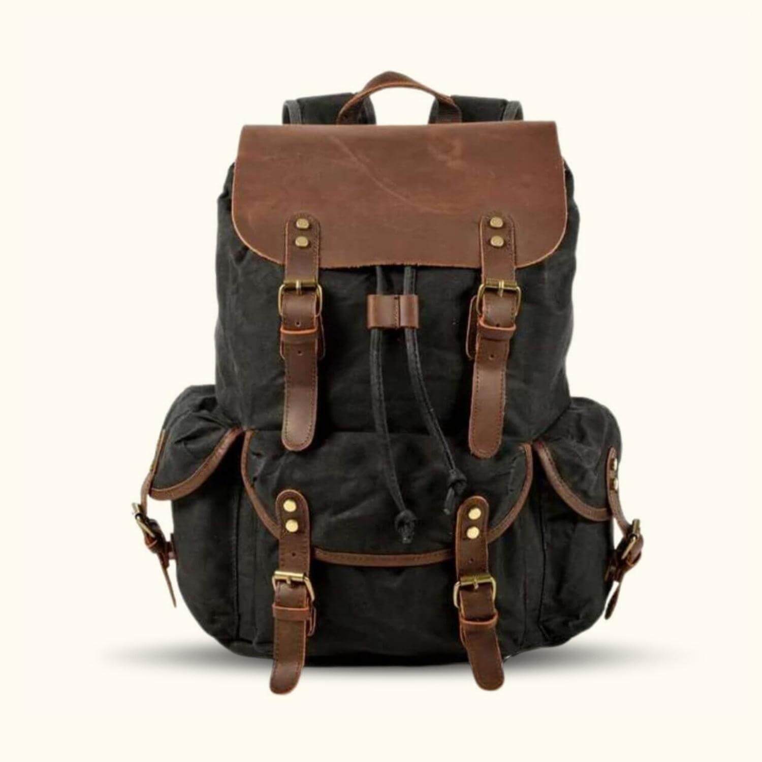 Waxed Canvas Leather Backpack | Canvas Rucksack – Western Leather Goods