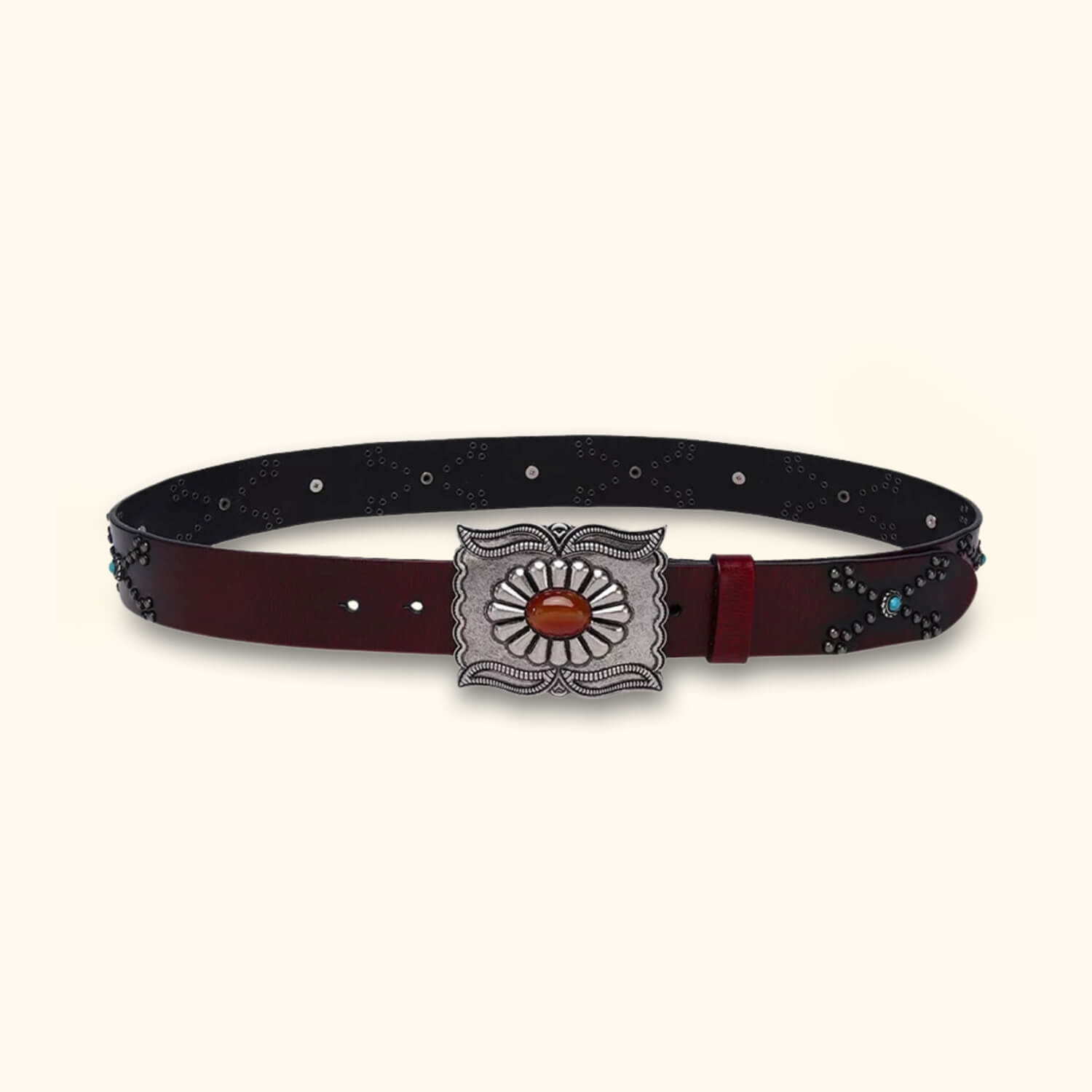 The Constellation – Colorful Stone Decorated Belt – Western Leather Goods