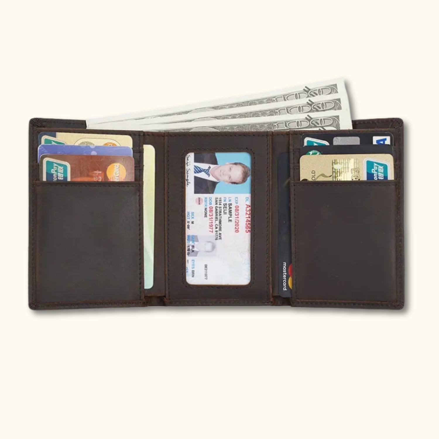 Cowboy's Classic Trifold Leather Wallet – RFID Blocking & Full-Grain ...