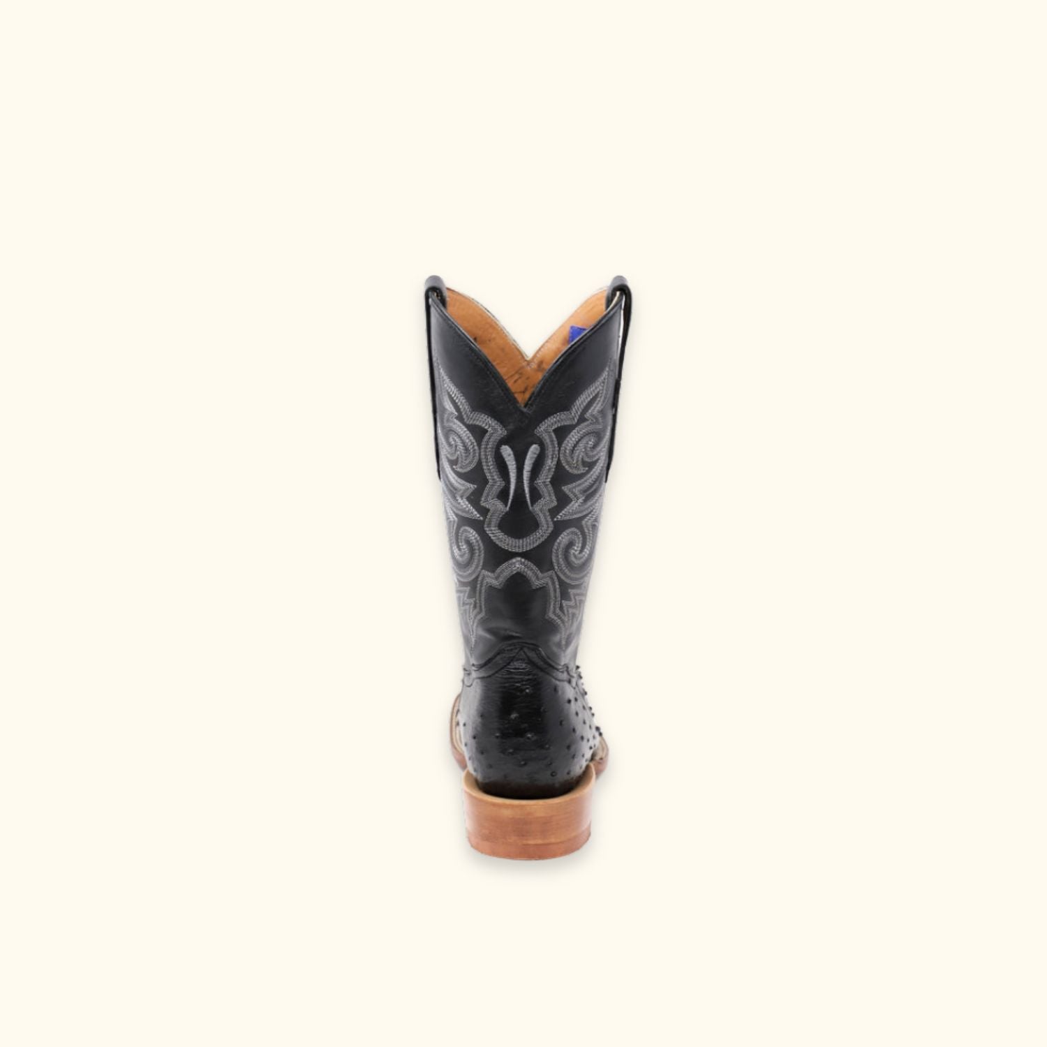 The Rustler Black Western Cowboy Boots | Handcrafted Ostrich Leather ...