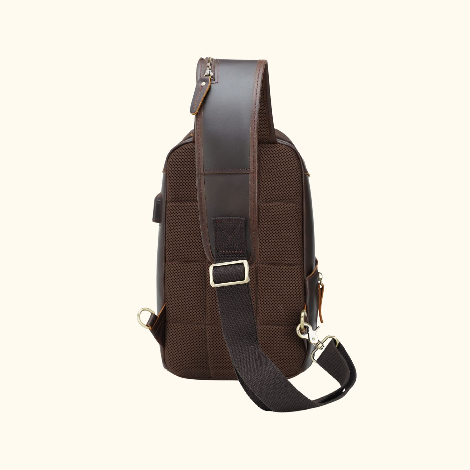 Vintage Leather Tablet Chest Pack | Full-Grain Leather Sling Bag ...