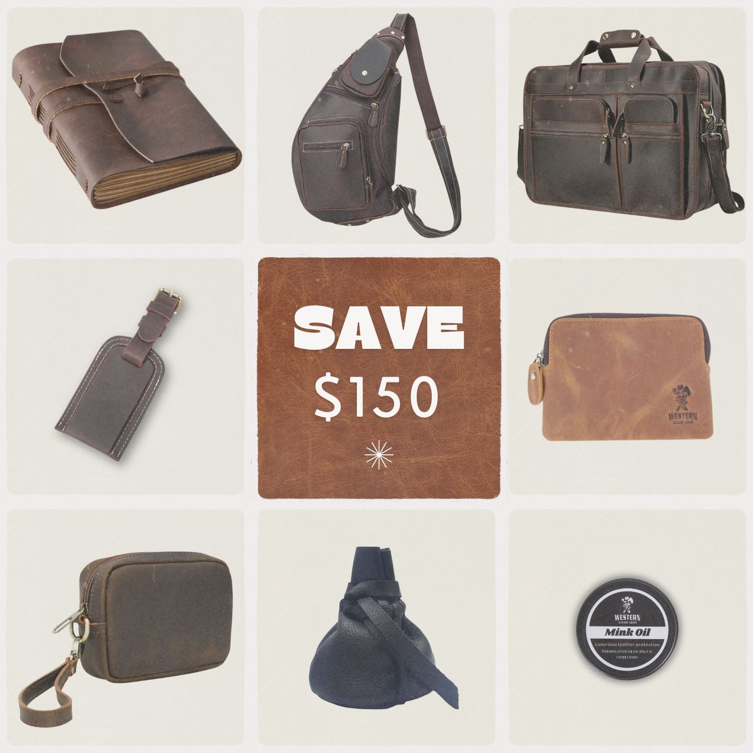 Western Traveler's Premium Leather Pack | Save $100 on Leather Bundle ...