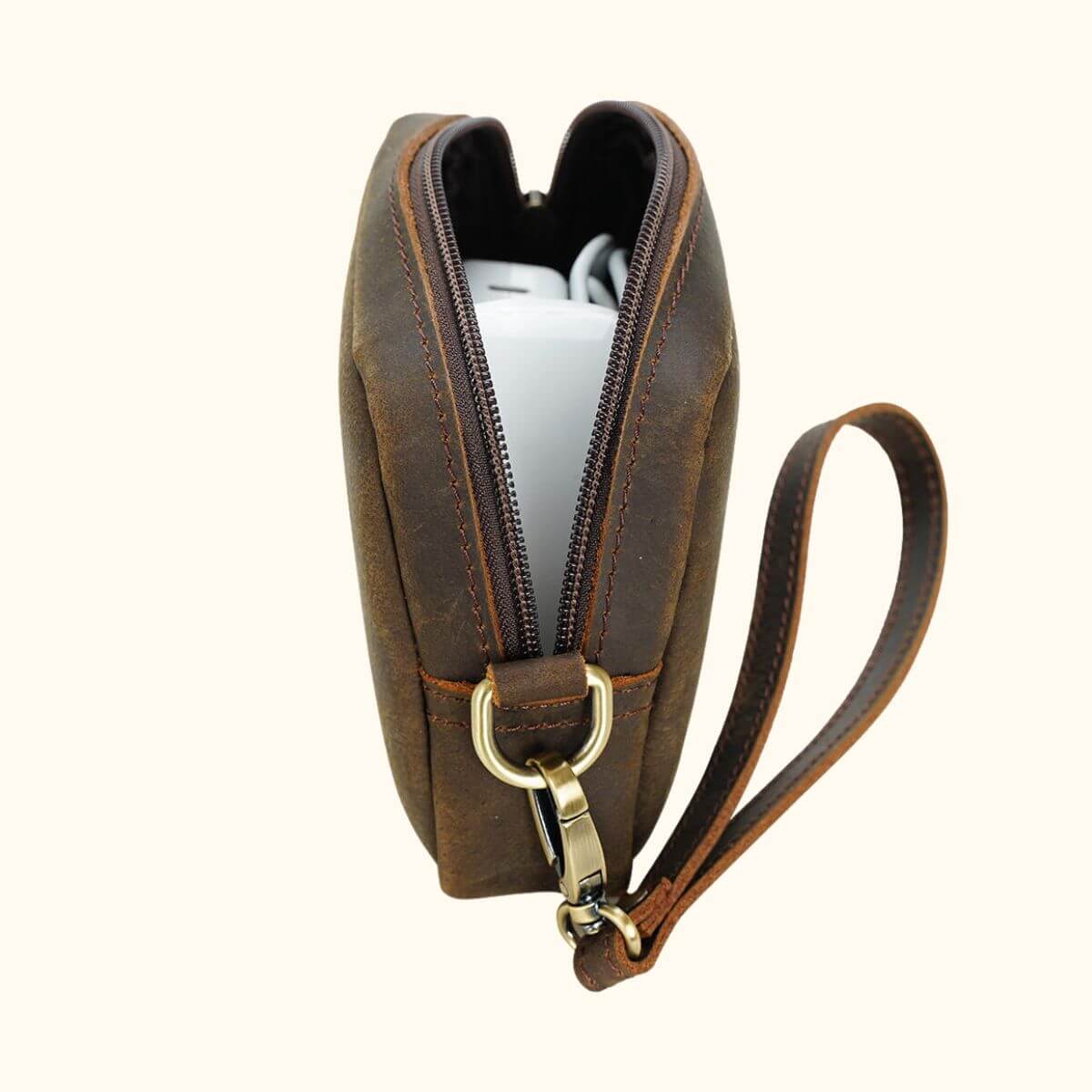 Leather Charger Case - High-Quality Leather Handheld Bag for Men ...