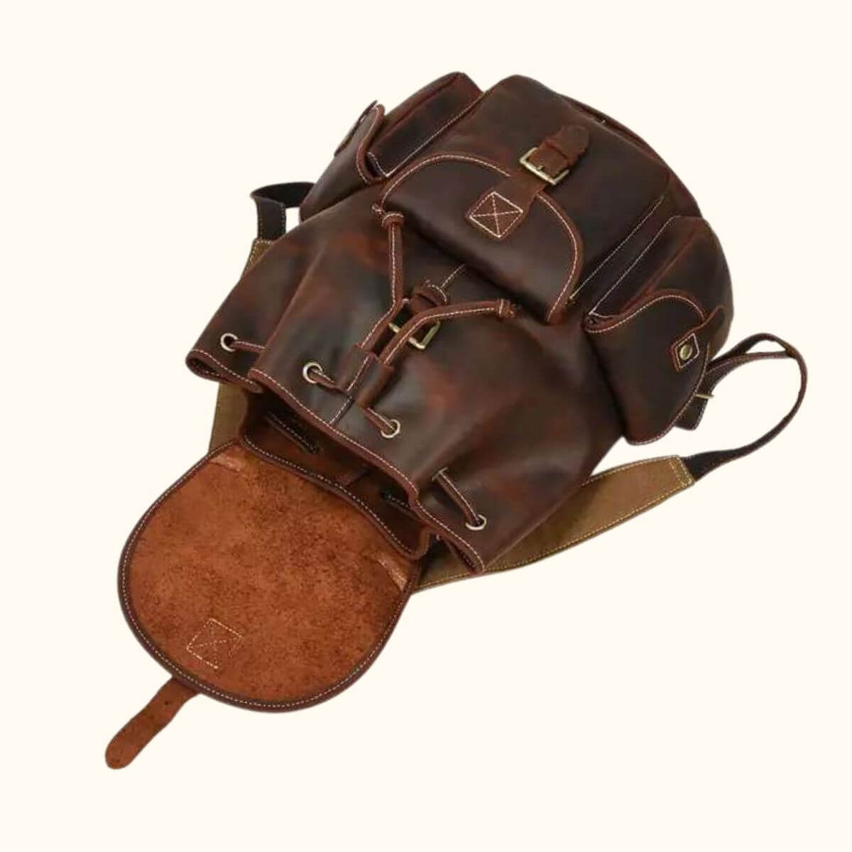 The Worn Whip – Genuine Leather Rucksack – Western Leather Goods